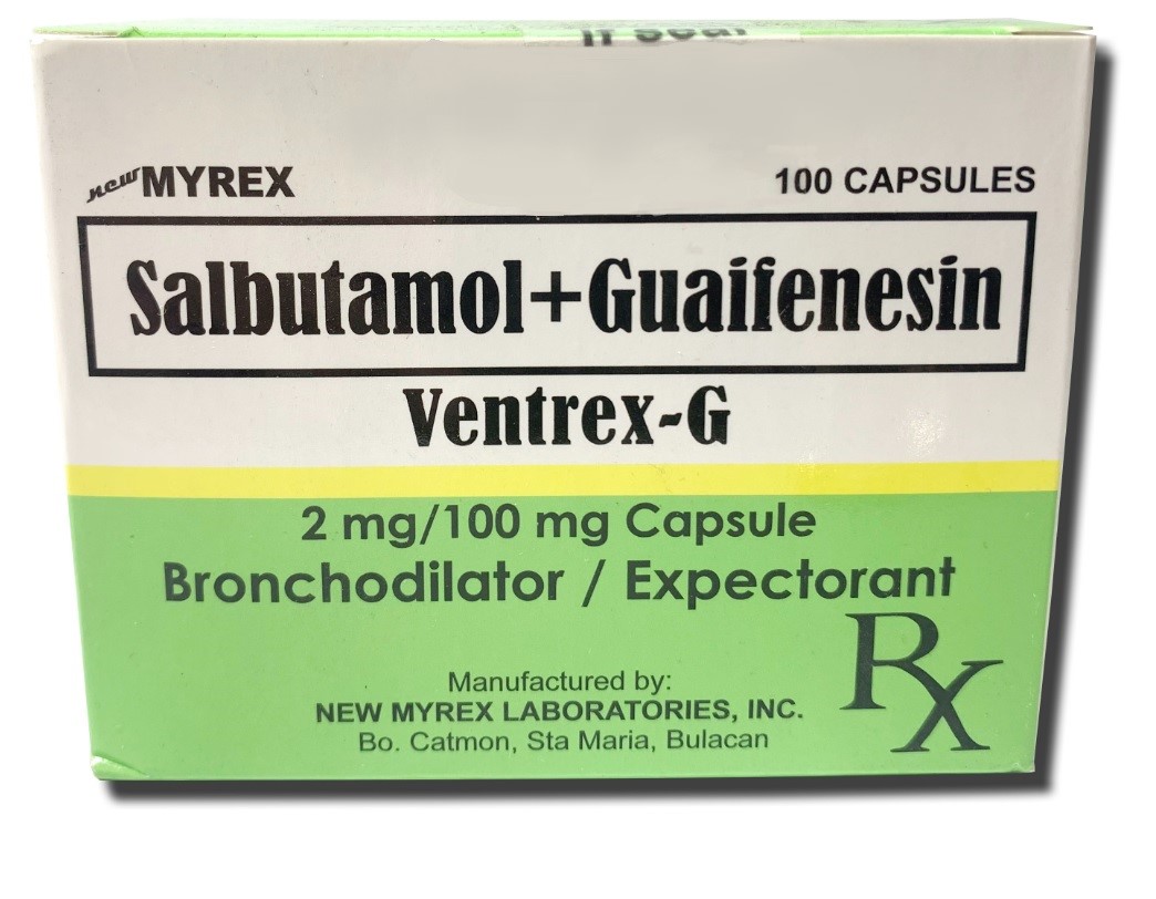 VENTREX-G Salbutamol / Guaifenesin 2mg / 100mg Capsule 1's price in the ...